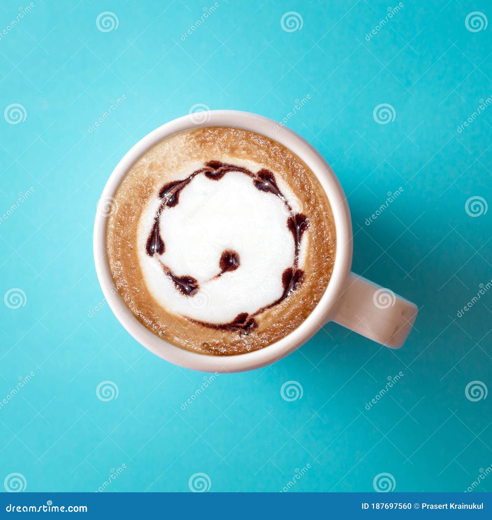 Cup of Coffee on Blue Background Stock Photo - Image of drink, brown ...
