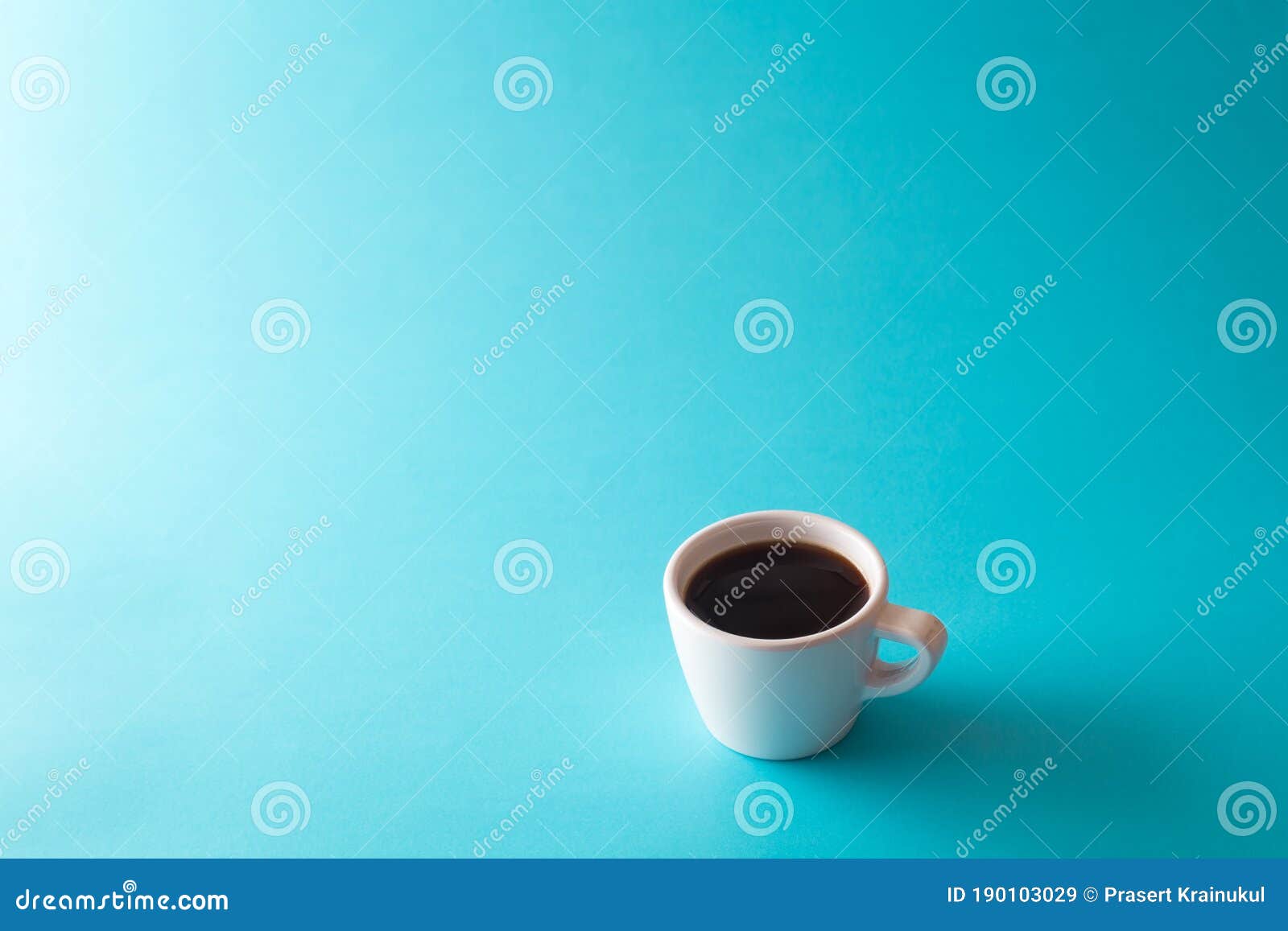 Cup of Coffee on Blue Background Stock Image - Image of poster ...