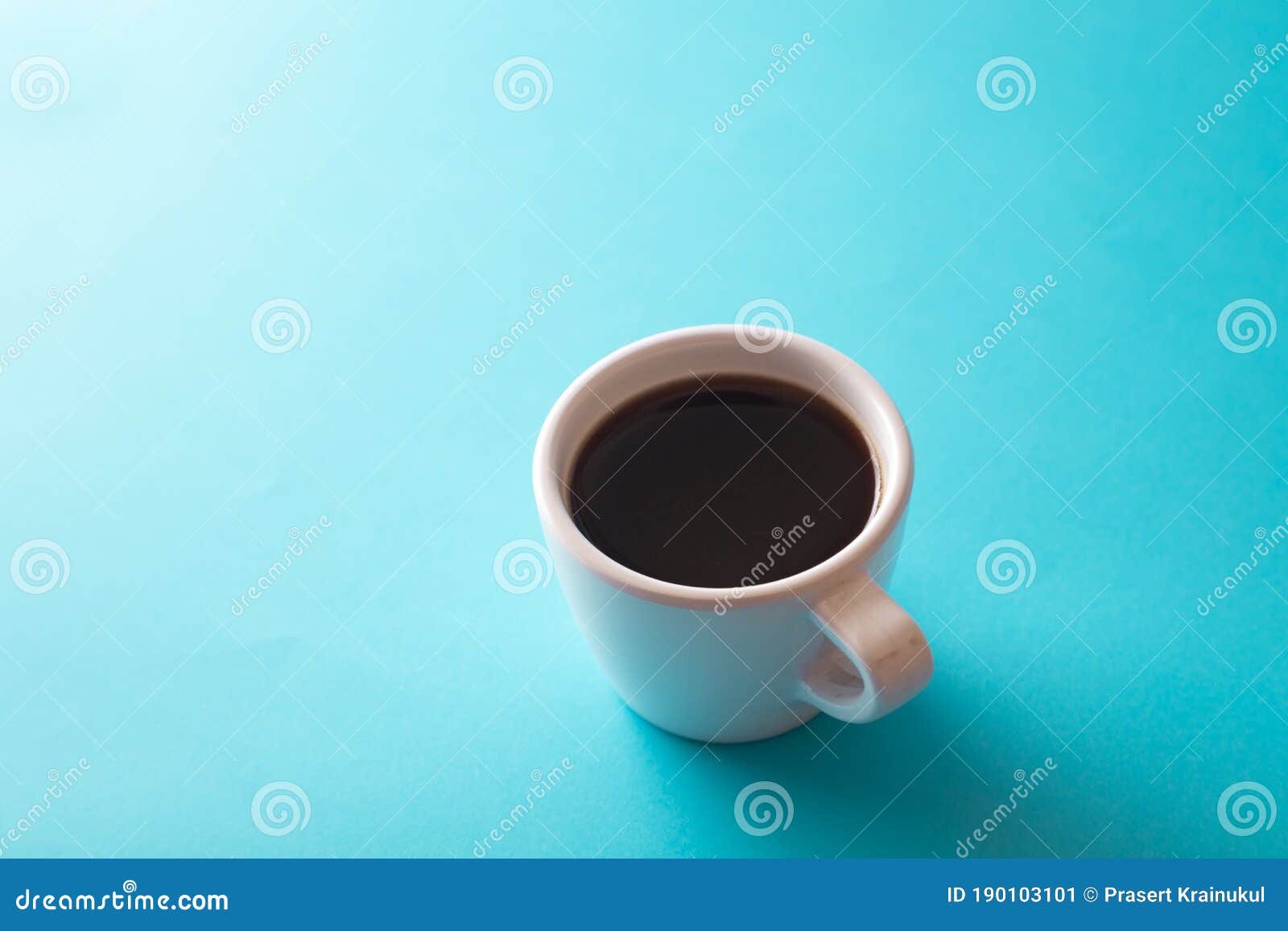Cup of Coffee on Blue Background Stock Image - Image of breakfast ...