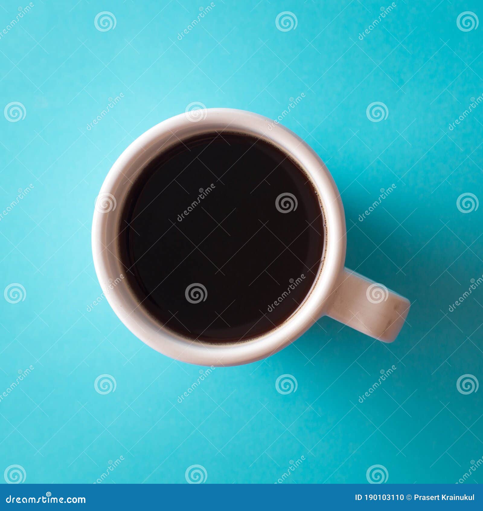 Cup of Coffee on Blue Background Stock Photo - Image of closeup, color ...