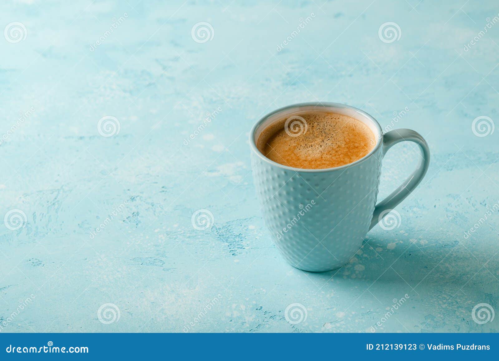Cup of Coffee on Blue Background Stock Image - Image of blue, drink ...