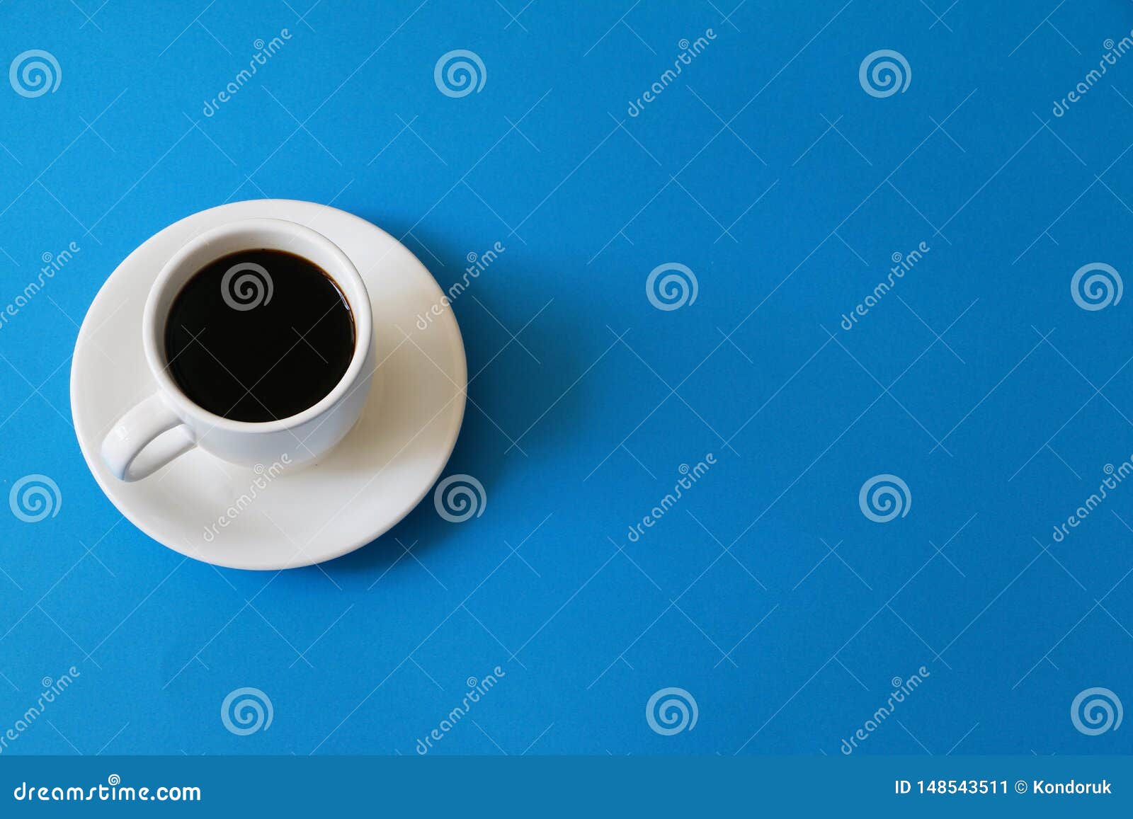 Cup of Coffee on Blue Background Stock Image - Image of flat, home ...