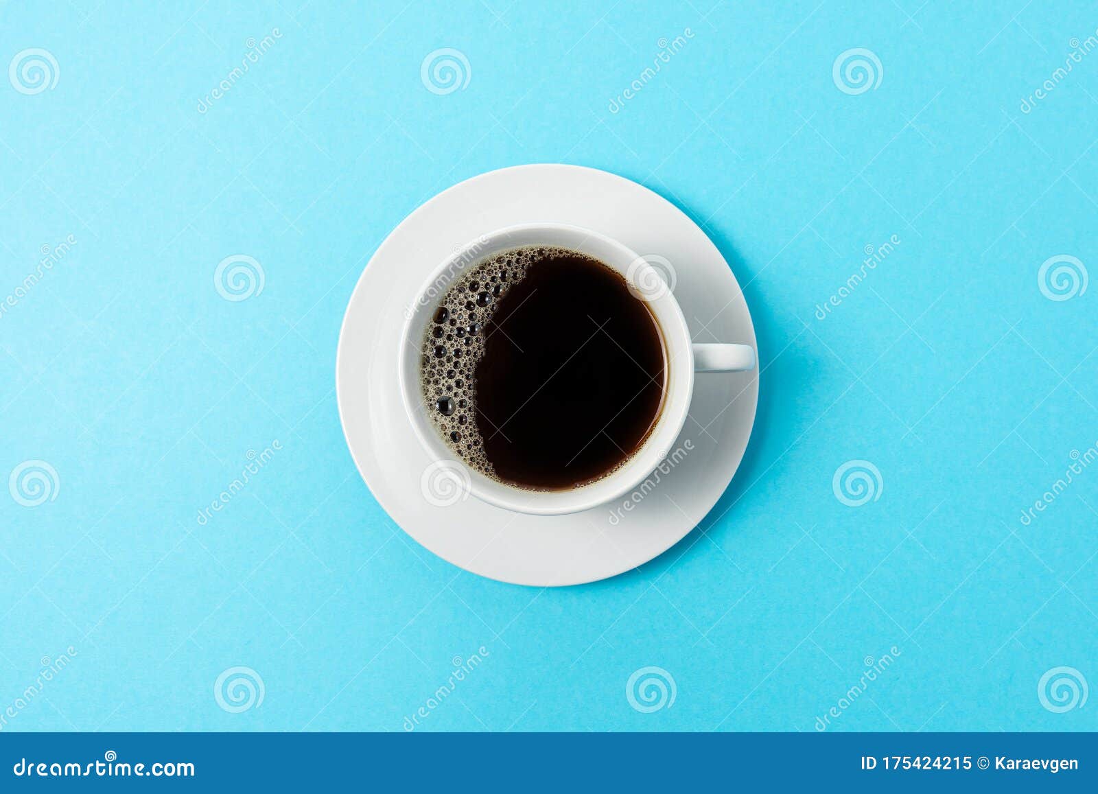 Cup of Coffee on Blue Background. Minimal Food Concept Stock Image ...