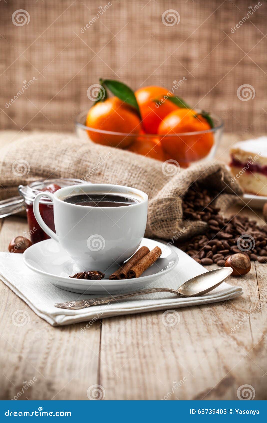 Cup Coffee Breakfast Rustic Style Stock Image - Image of rustic, layout ...