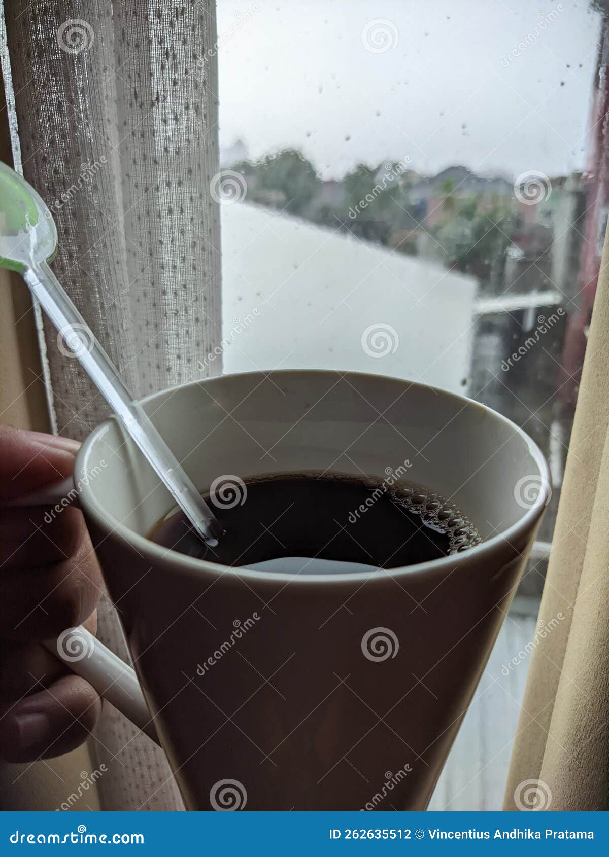 A Cup of Coffee Brewed on a Rainy Day, Very Pleasant Stock Photo ...