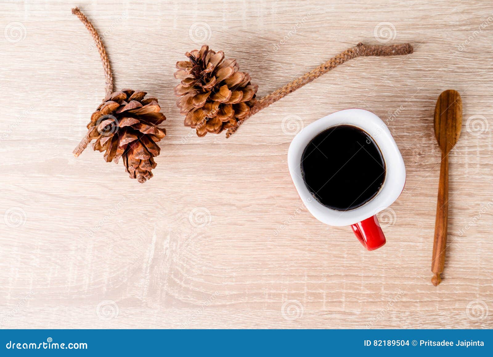 Cup of Coffee and Brown Pine Cone Stock Photo - Image of ceramic ...