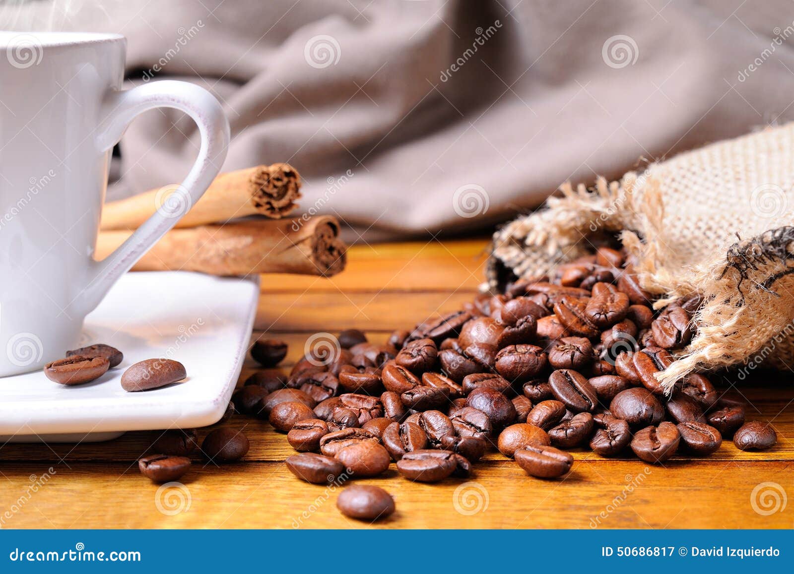 Cup of Coffee on a Brown Wooden Table Front View Stock Image - Image of ...