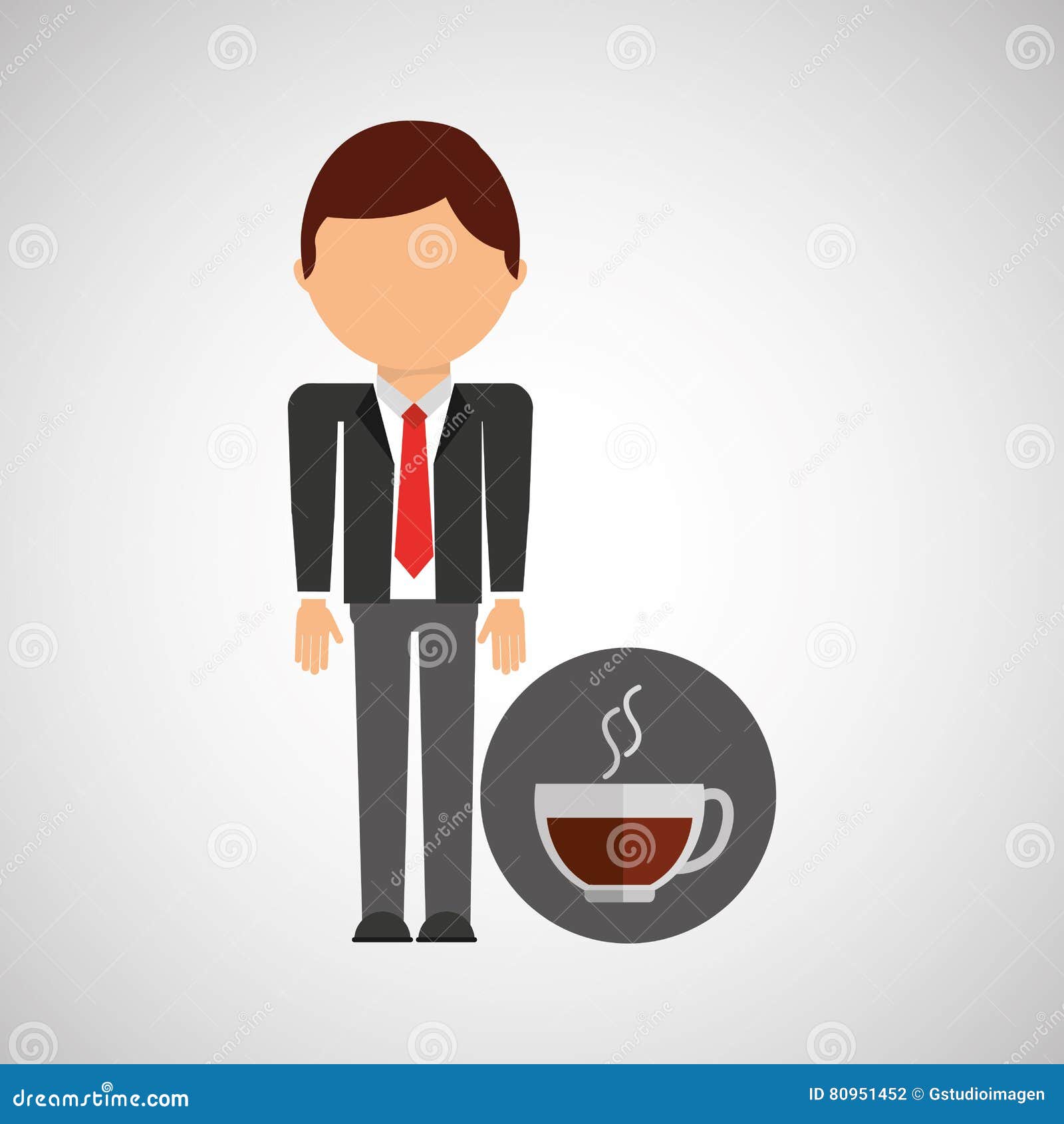 Cup Coffee Business Man Suit Worker Icon Stock Vector - Illustration of ...