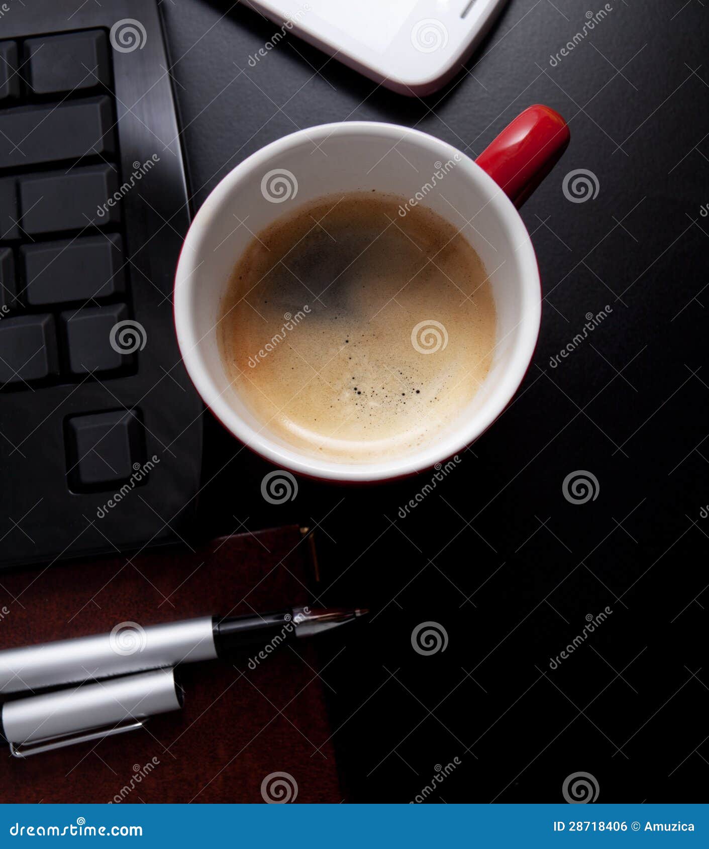 Cup of Coffee and Business Objects on the Table Stock Photo - Image of ...