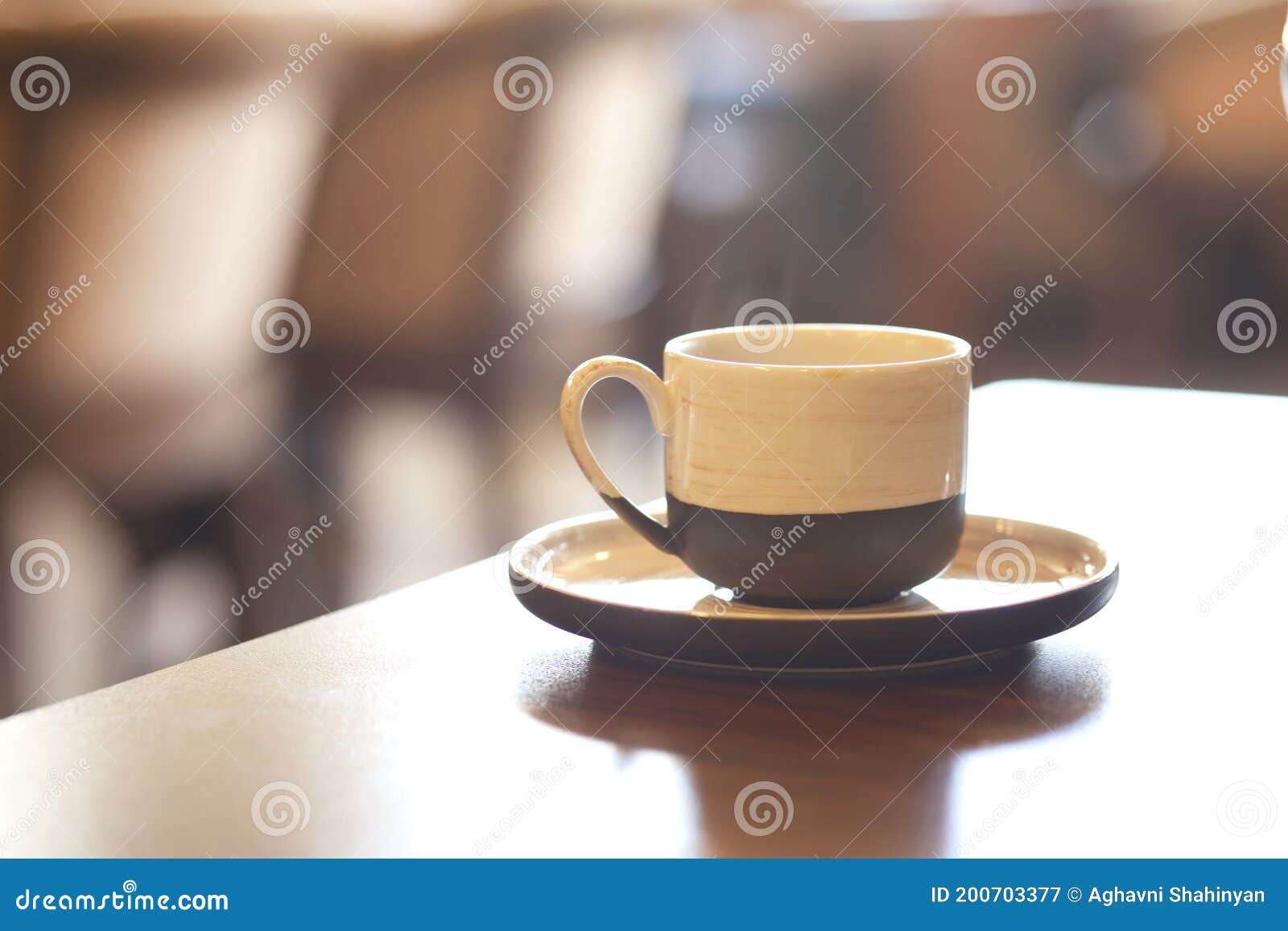 Cup of Coffee on Cafe Table Stock Image - Image of table, espresso ...