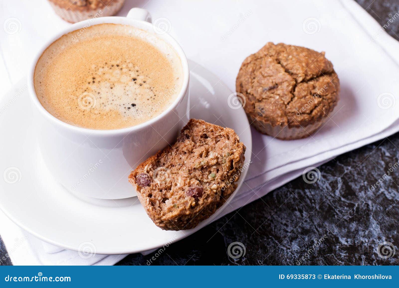 Cup of Coffee, and Cakes, Top View Stock Image - Image of cappucino ...
