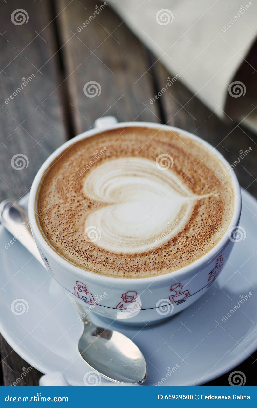 Cup of Coffee , Cappuccino Heart Design Stock Photo - Image of coffee ...