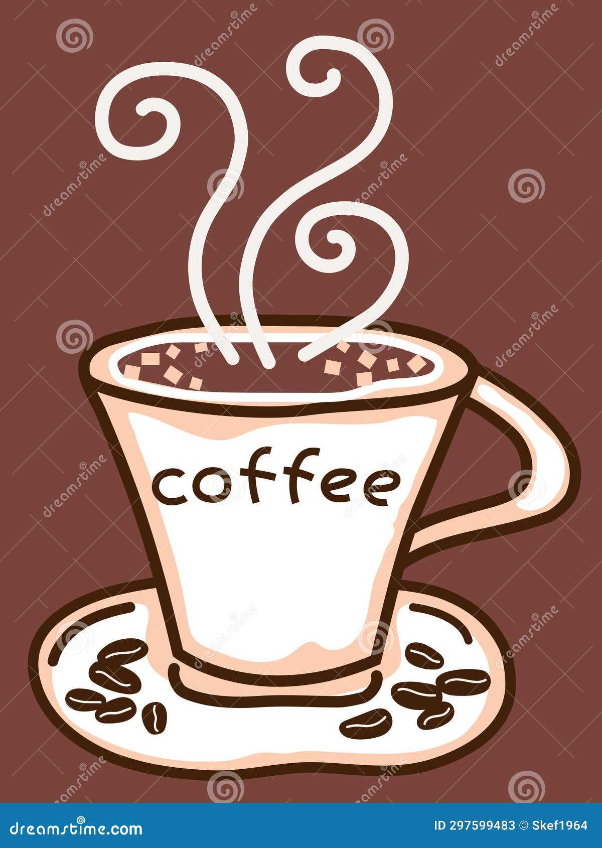 Coffee Cup with Aroma Steam Design Poster Vector Illustration Stock ...