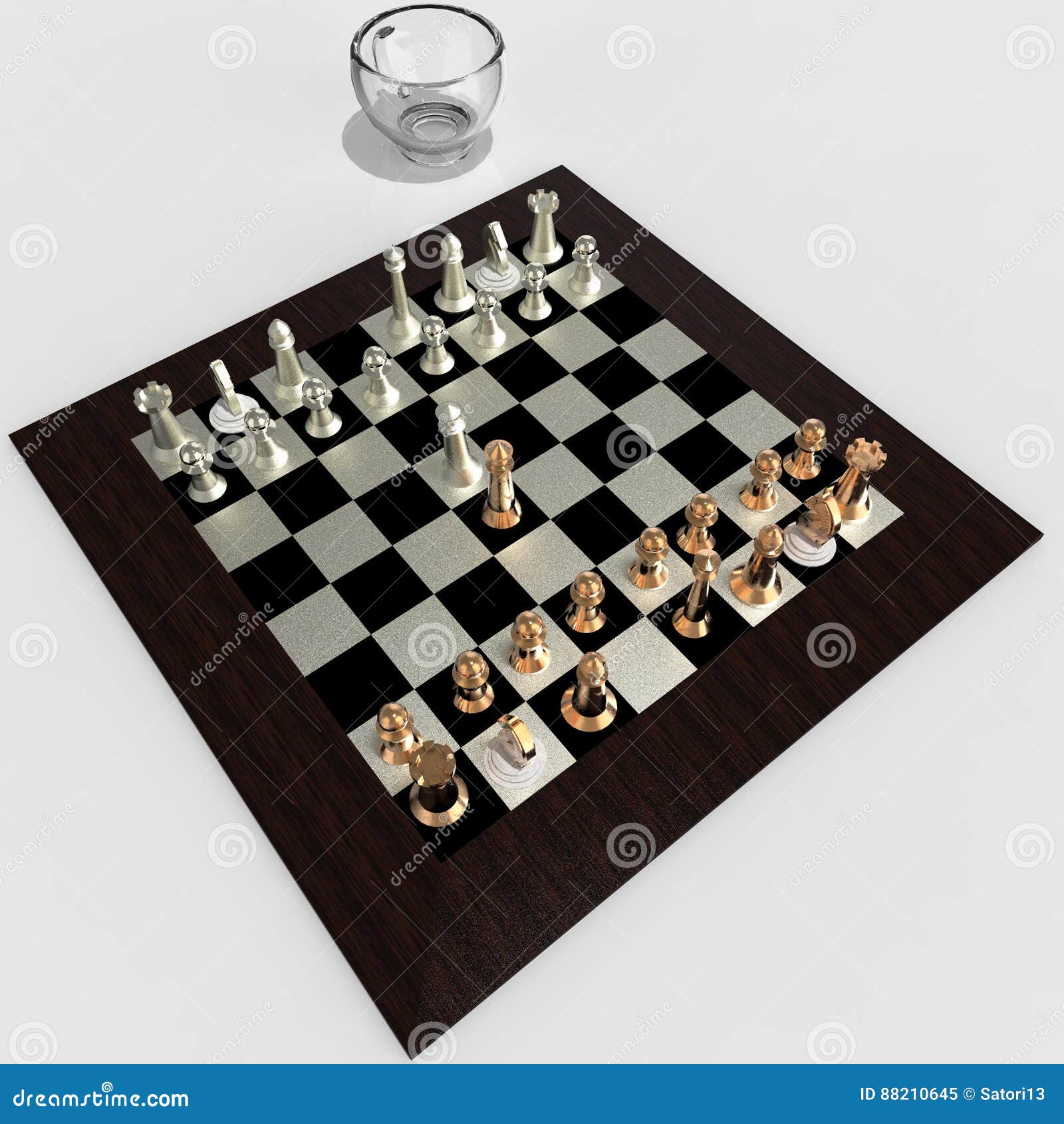 Cup of Coffee and Chess 3d Rendering Stock Image - Image of idea ...