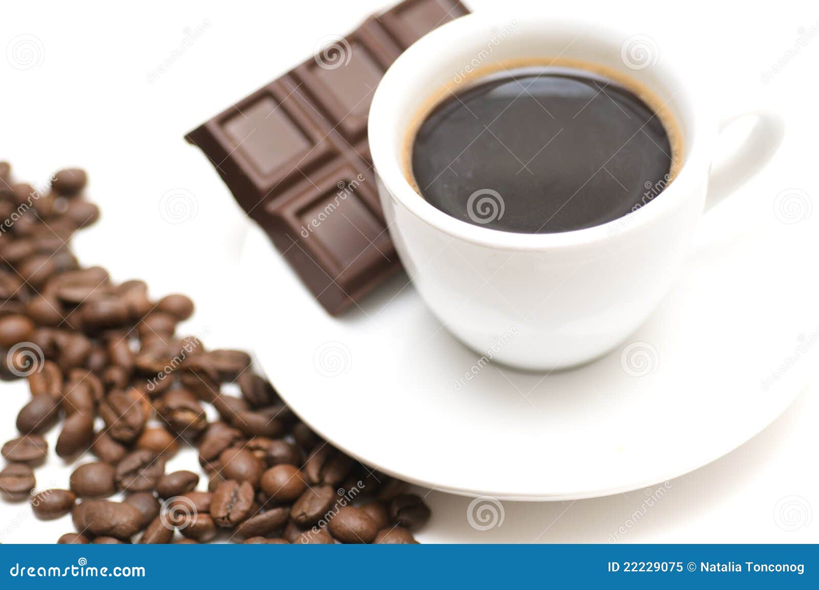 Cup of Coffee with Chocolate Stock Image - Image of roasted, grain ...