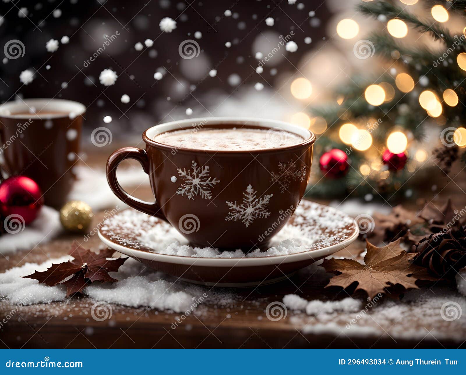 A Cup of Coffee with Christmas Theme Stock Photo - Image of christmas ...