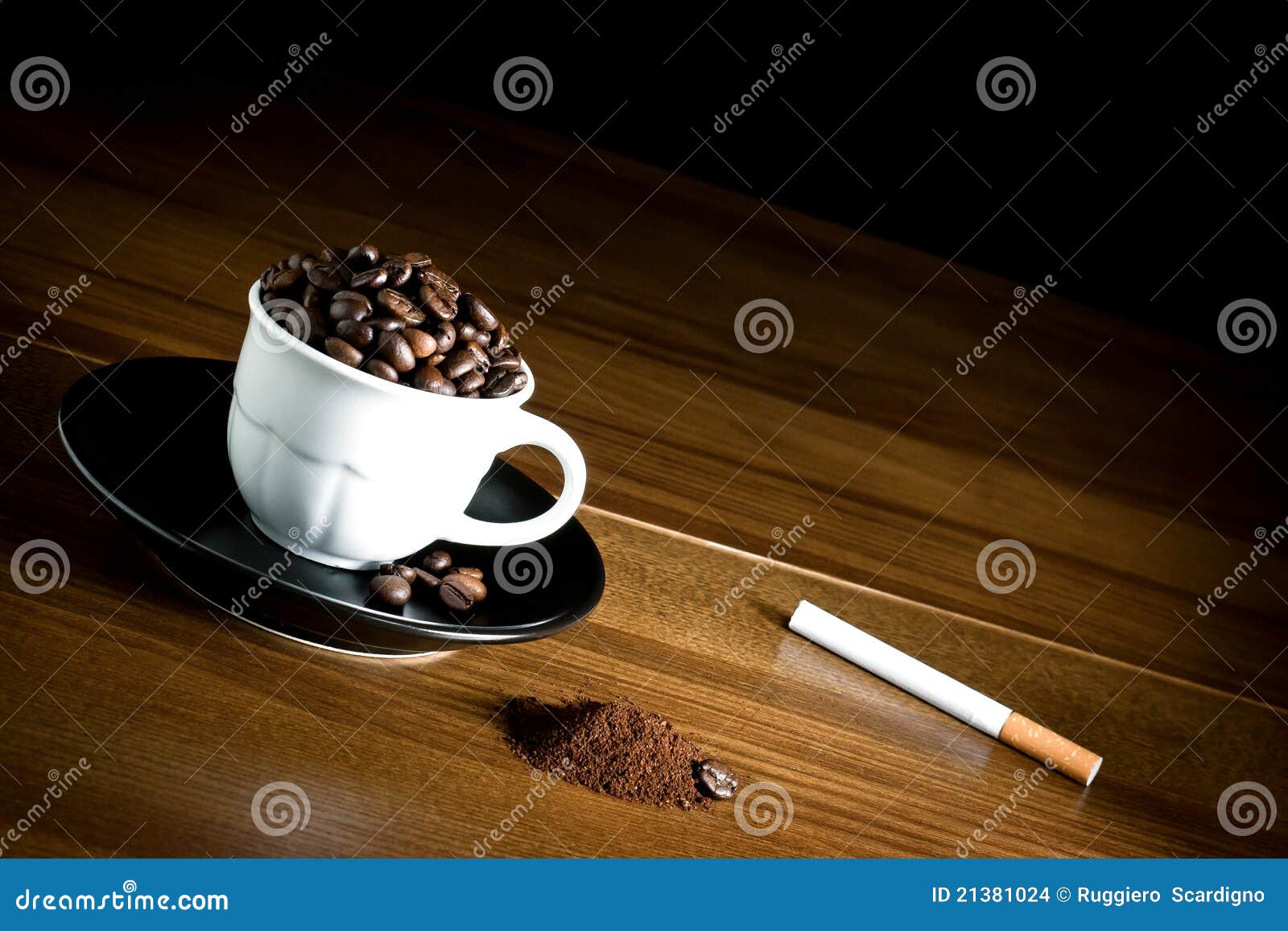 Cup coffee and cigarette stock photo. Image of energy - 21381024