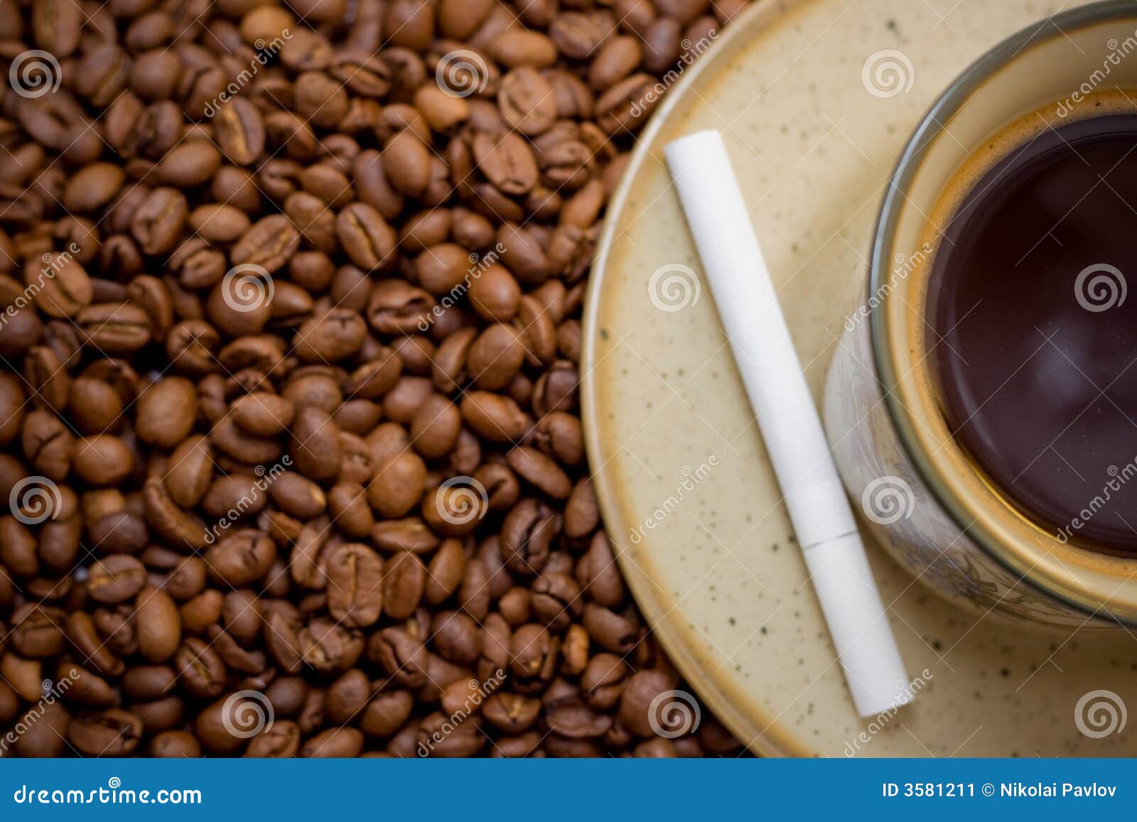 Cup of Coffee and Cigarette Stock Image - Image of black, pause: 3581211