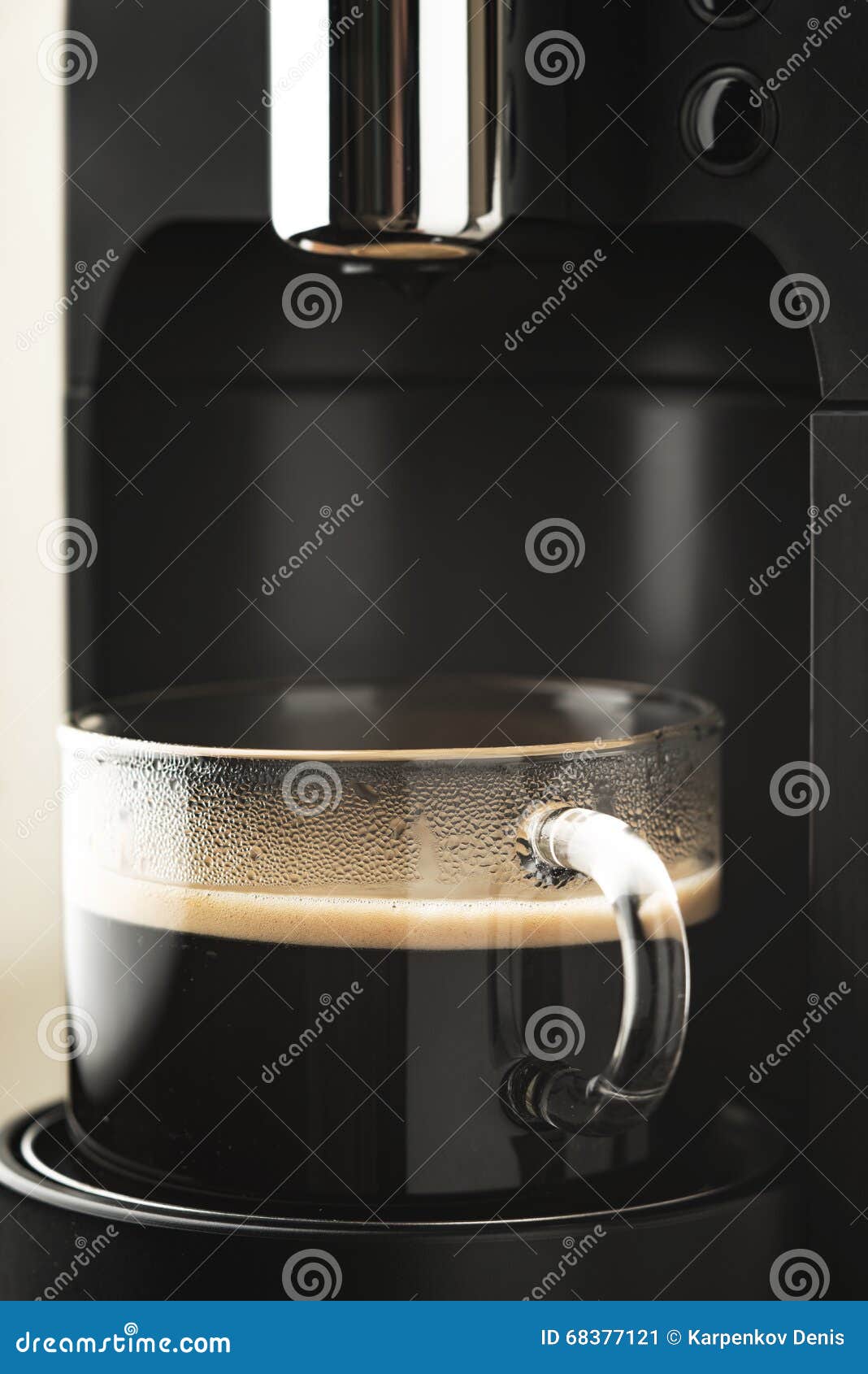 Cup of Coffee in the Coffee Maker Vertical Stock Image - Image of cook ...
