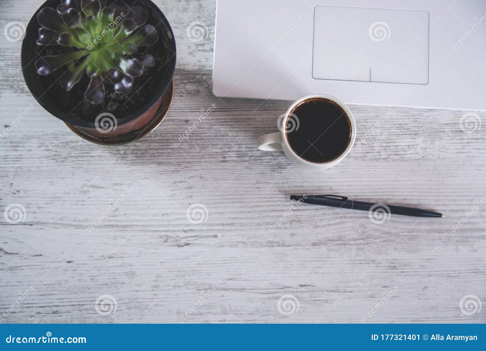Cup of Coffee with Computer Stock Image - Image of white, office: 177321401