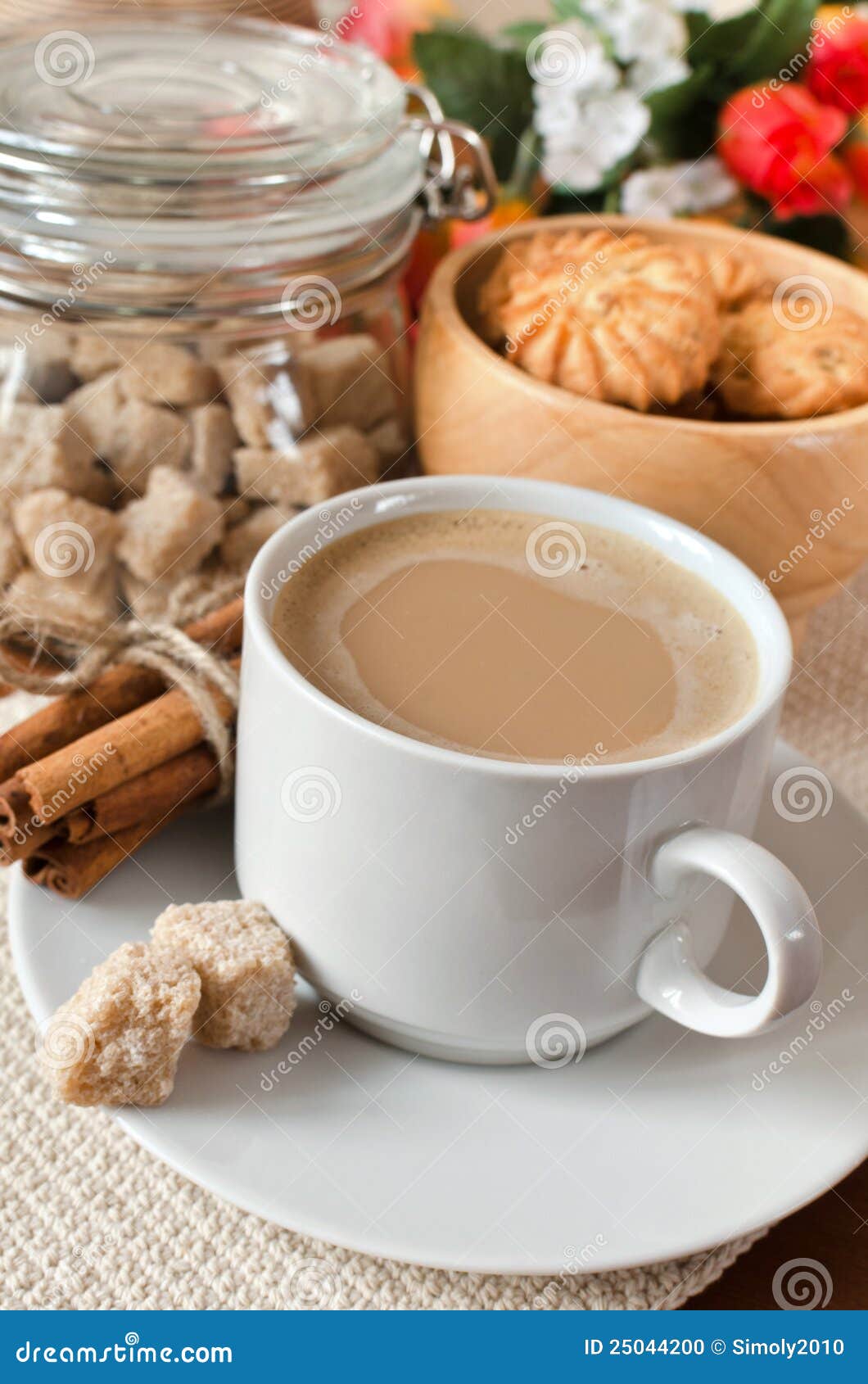 Cup of coffee with cookies stock photo. Image of dish - 25044200