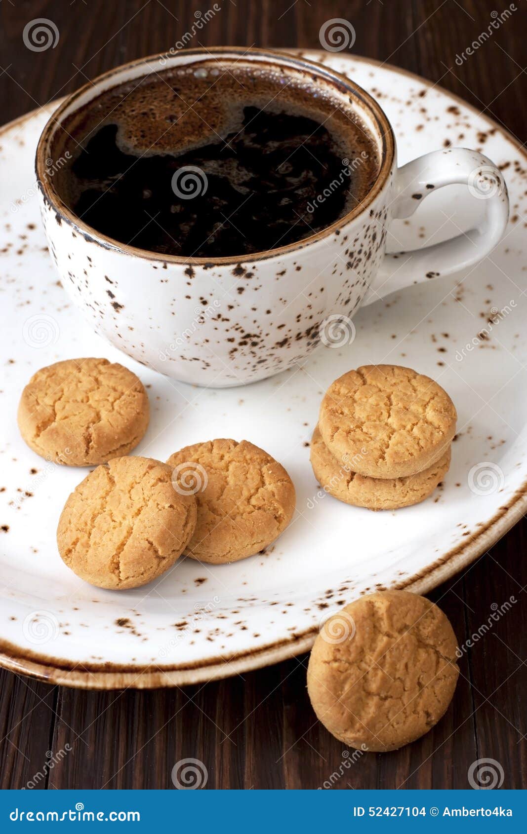 Cup of coffee with cookies stock photo. Image of appetizing - 52427104