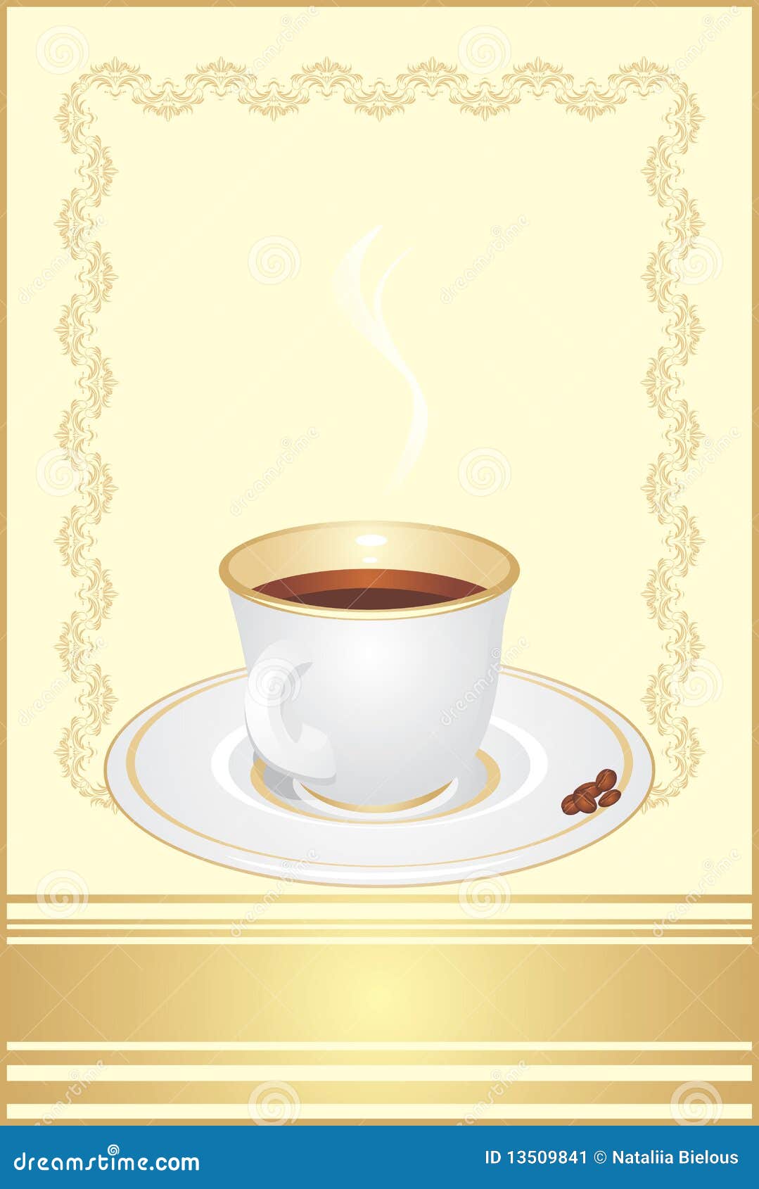 Cup with Coffee and Corns. Decorative Background Stock Vector ...