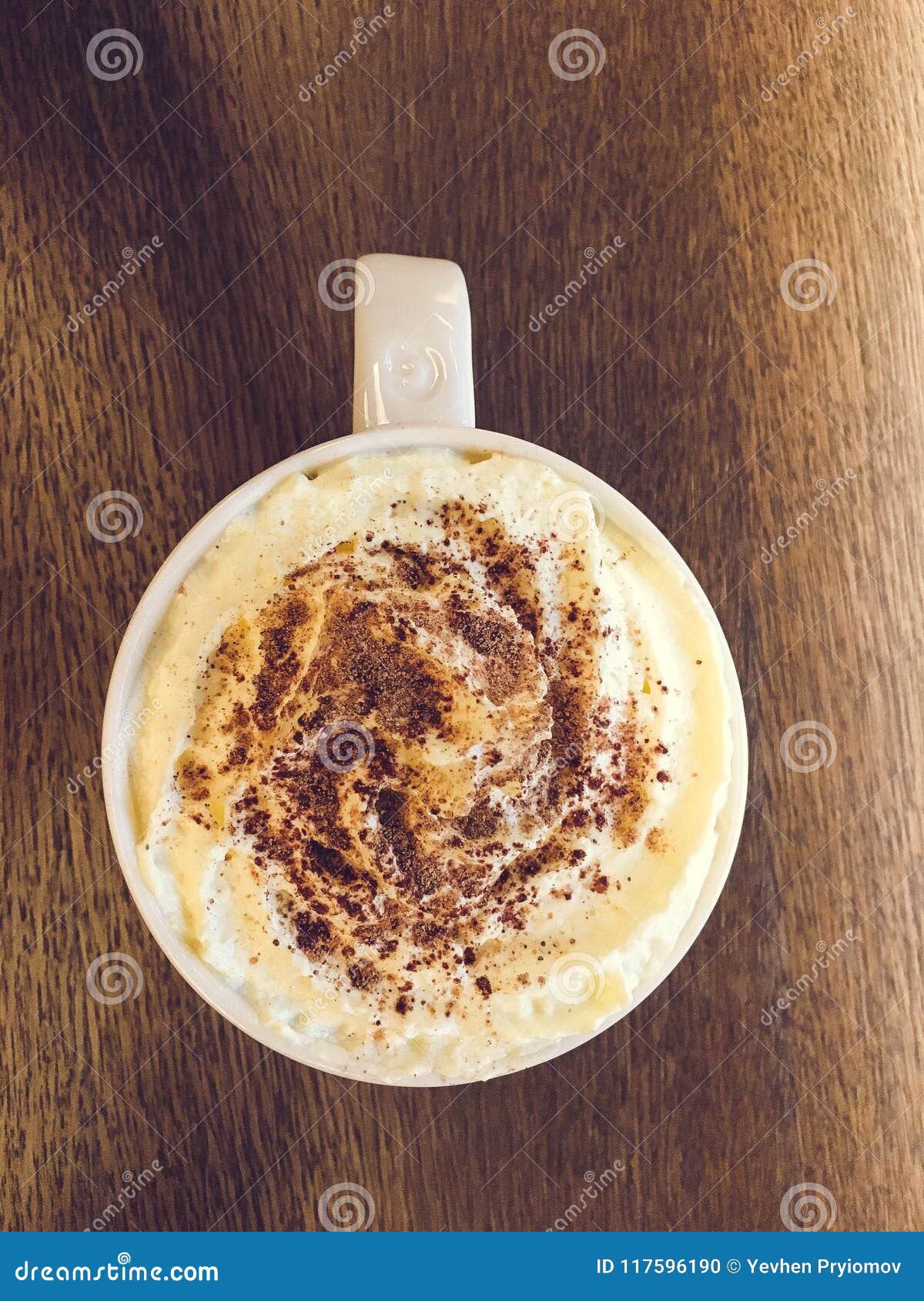 Cup of coffee with creame stock photo. Image of sweet - 117596190