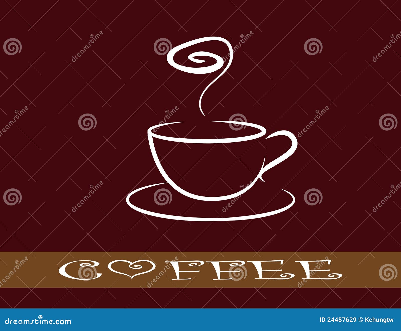 The Cup of Coffee on Dark Red Background - Styli Stock Vector ...
