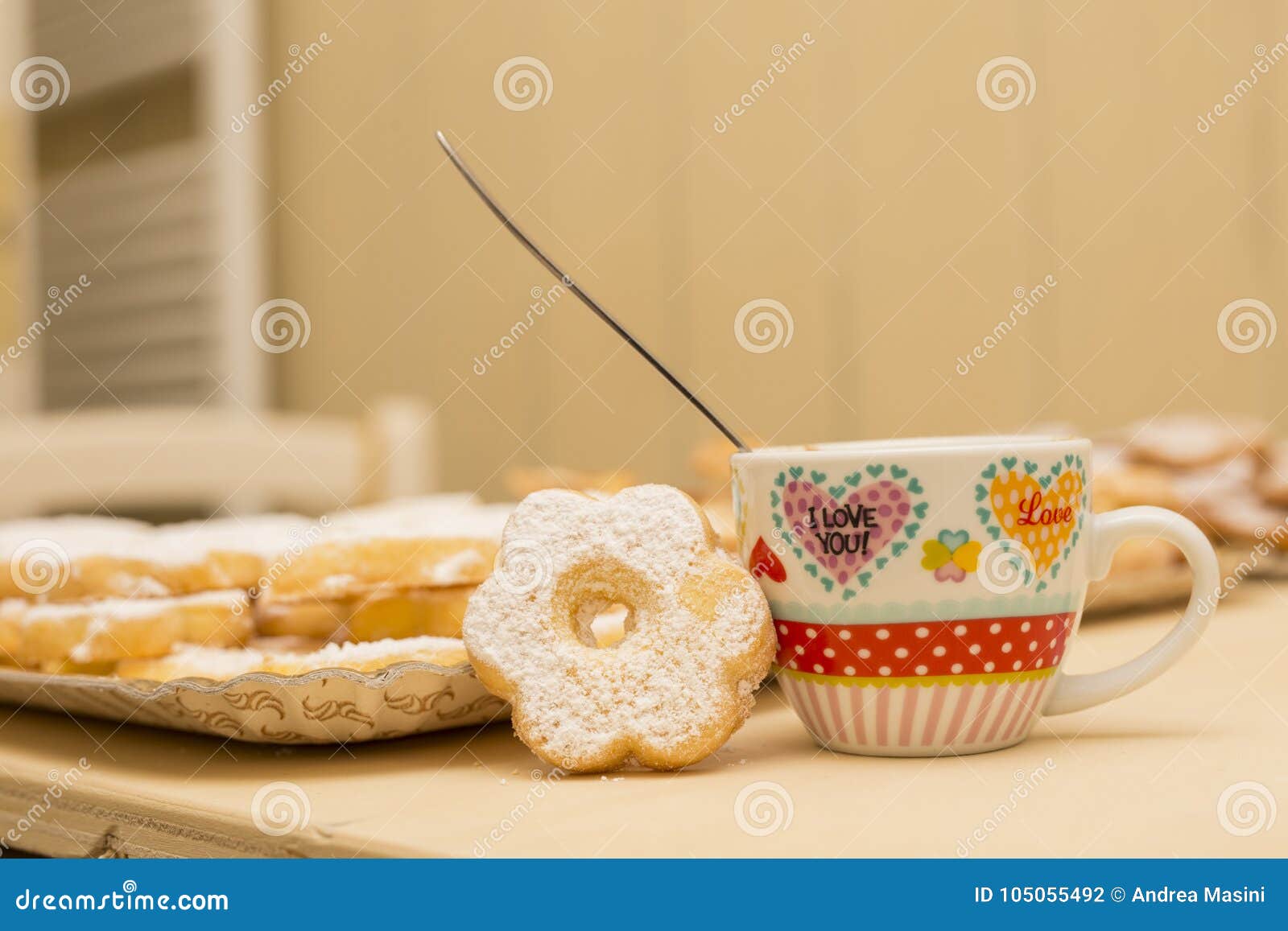 Cup of Coffee Decorated with Typical Italian Biscuits Stock Photo ...