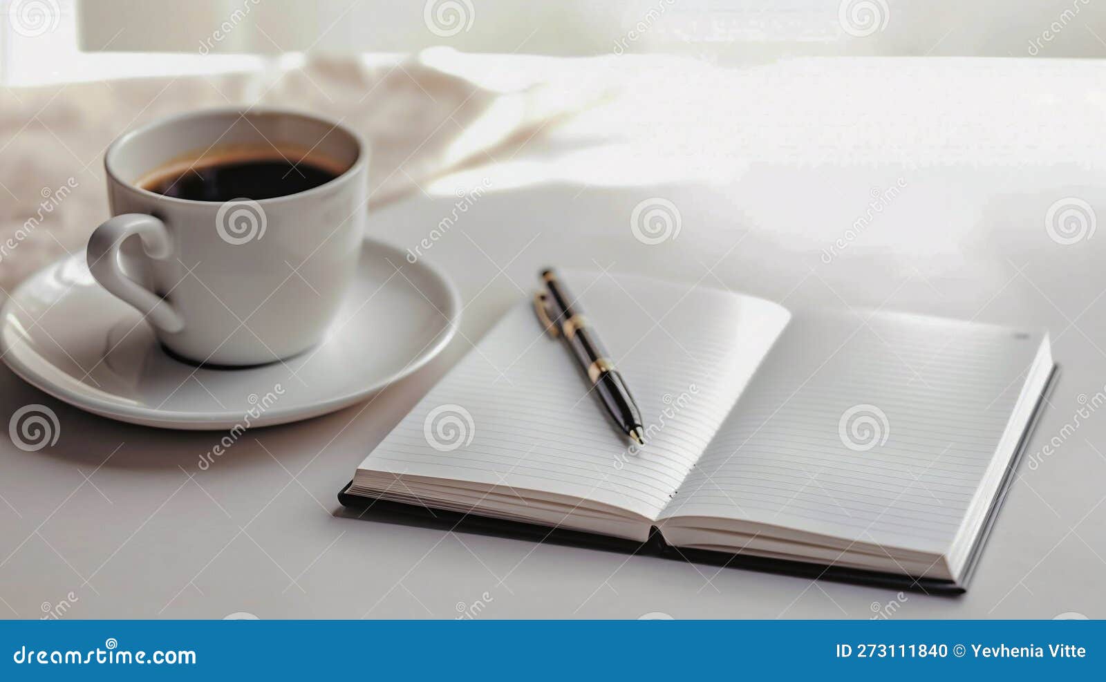 A Cup of Coffee with a Diary on the Table. Generative AI Stock ...