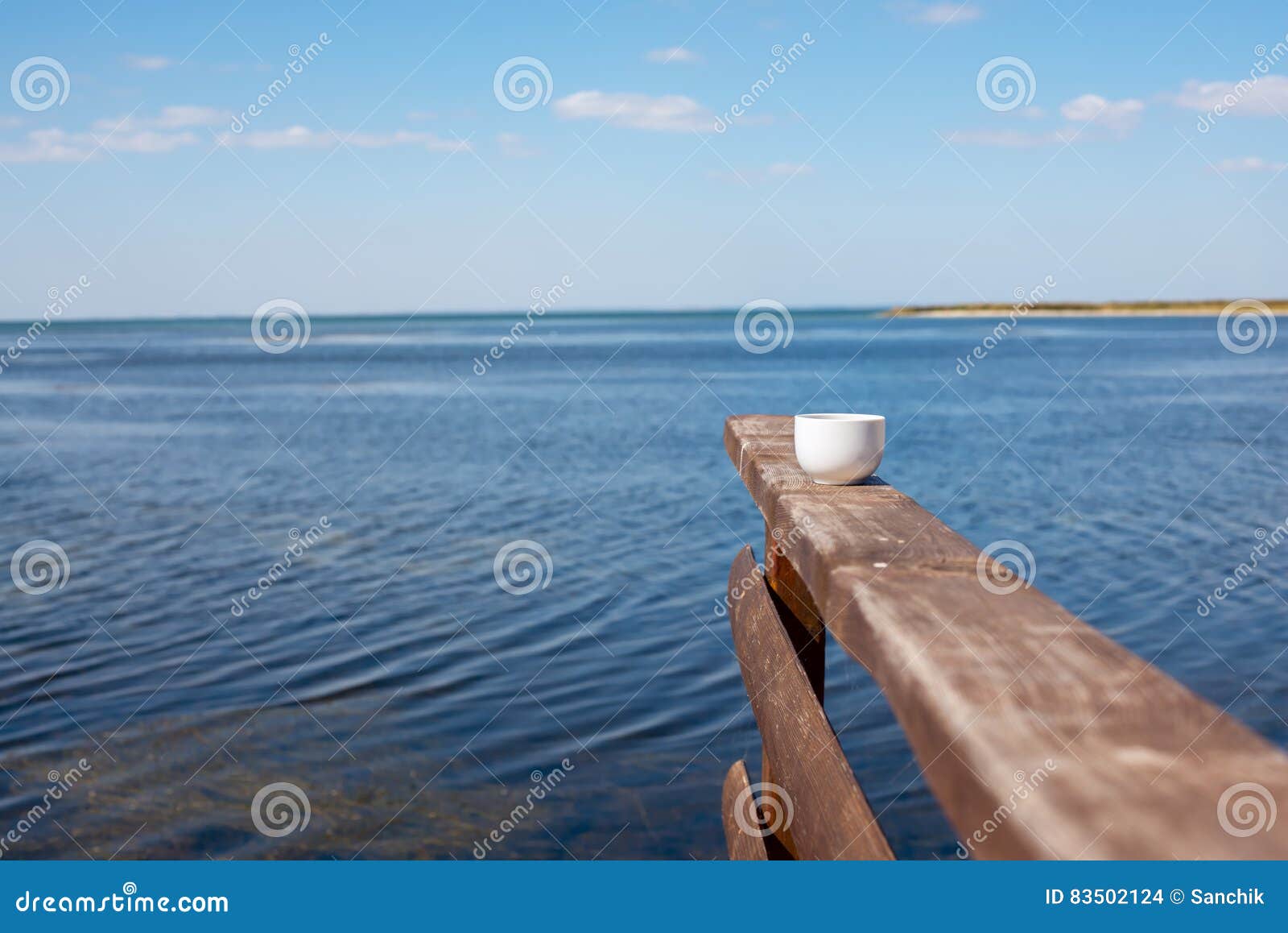 Cup of Coffee on the Dock on the Seaside Stock Photo - Image of ocean ...