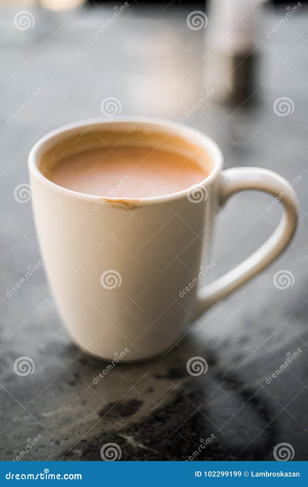 Cup of Coffee after the First Sip Stock Image - Image of plate ...