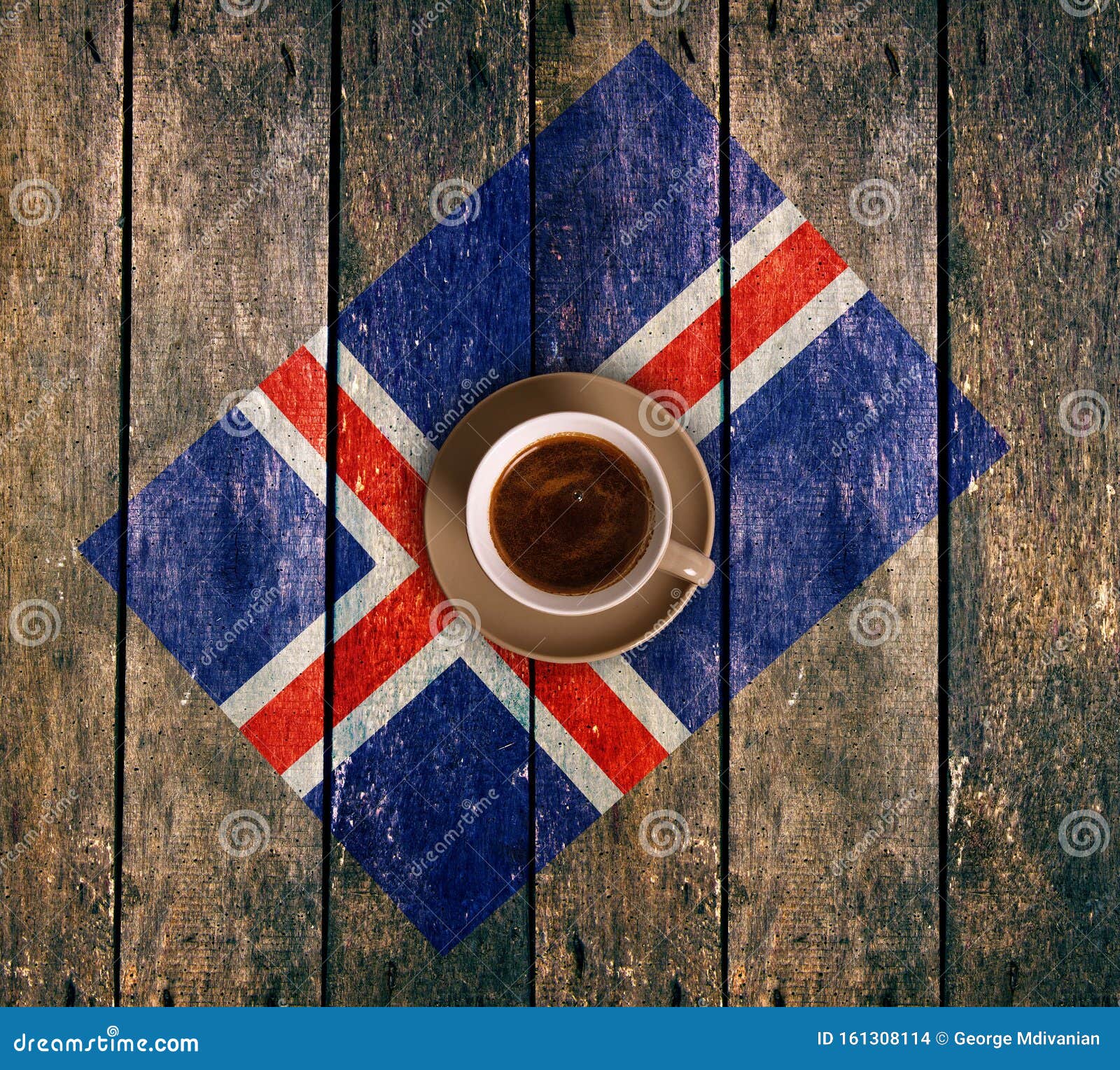 Cup of coffee with flag stock photo. Image of caffeine - 161308114