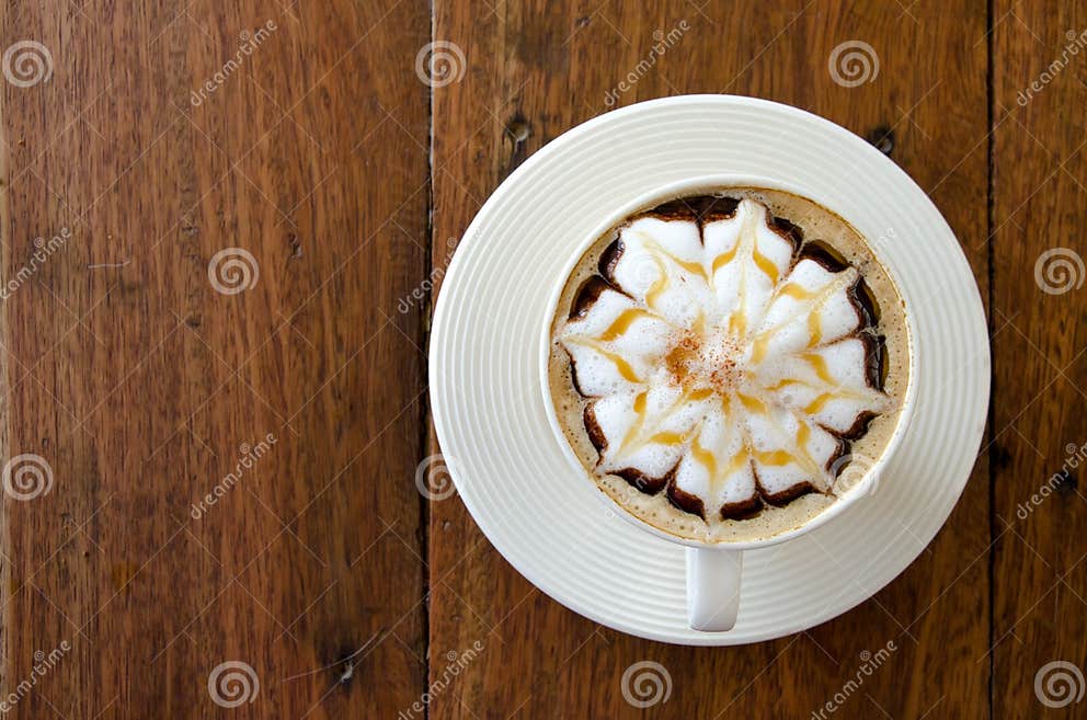A Cup of Coffee with Flower Pattern Stock Image - Image of beverage ...