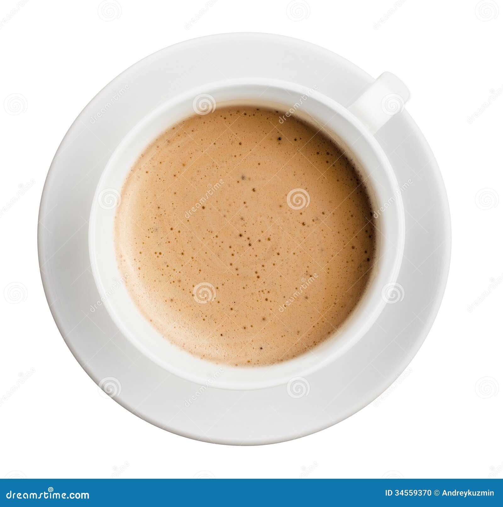 Cappuccino Coffee Cup Top View Isolated Stock Photo - Image of aroma ...