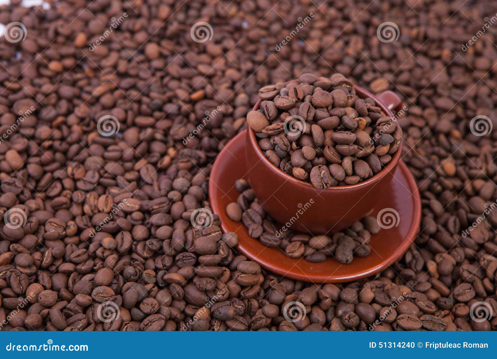 Cup of Coffee Full of Coffee Beans Stock Photo - Image of energy, latte ...