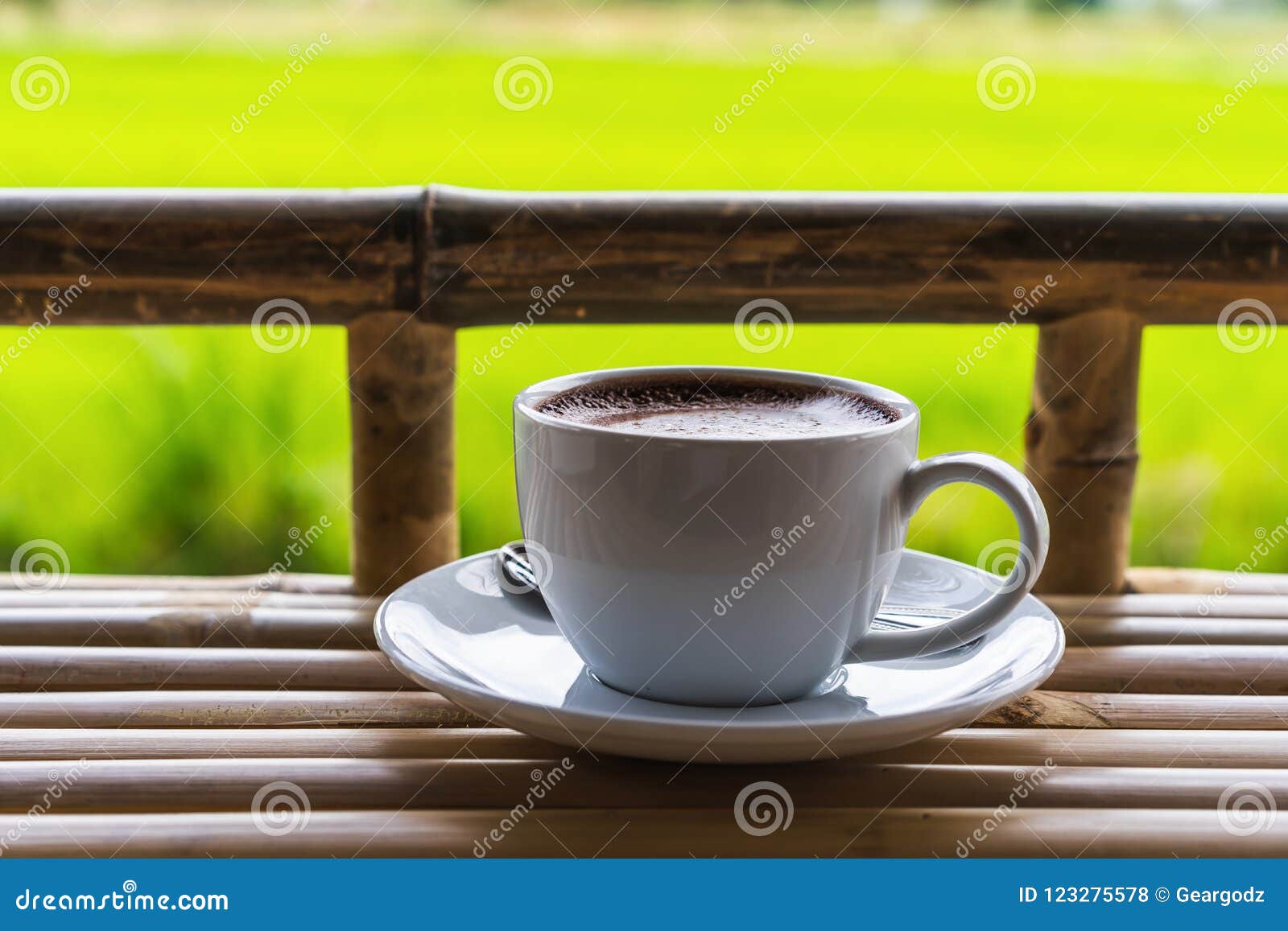 A Cup of Coffee with Glass Field Stock Photo - Image of background ...