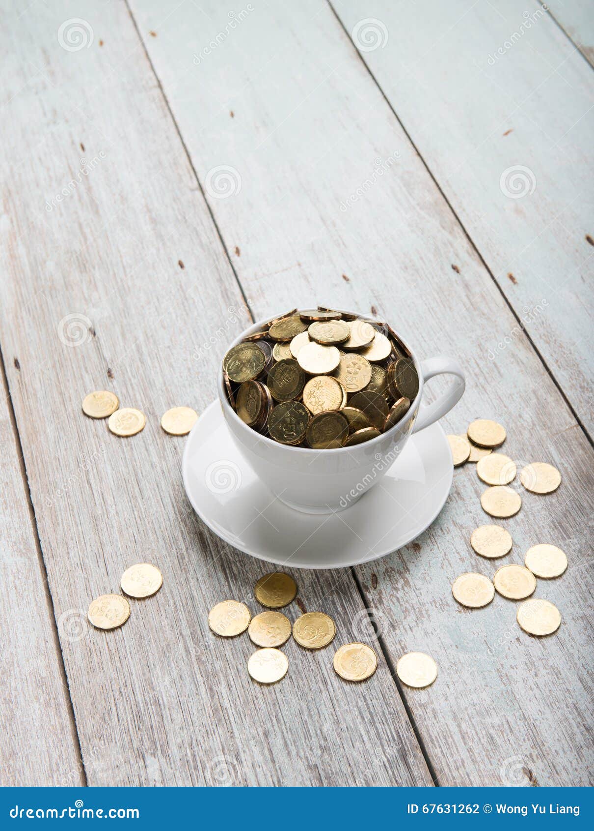 Cup of Coffee with Gold Coins Stock Photo - Image of gratuities ...