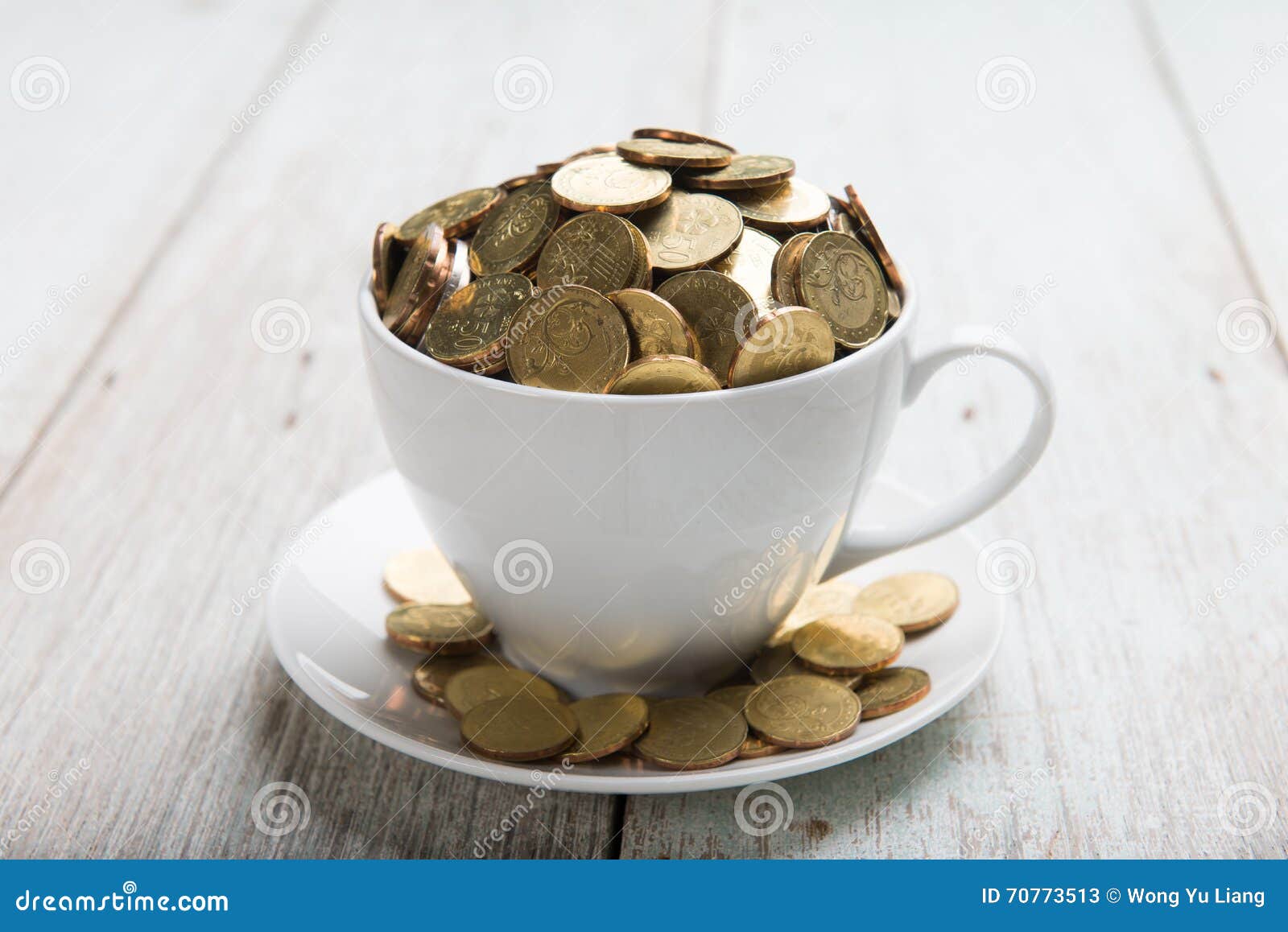 Cup of Coffee with Gold Coins Stock Image - Image of capital ...
