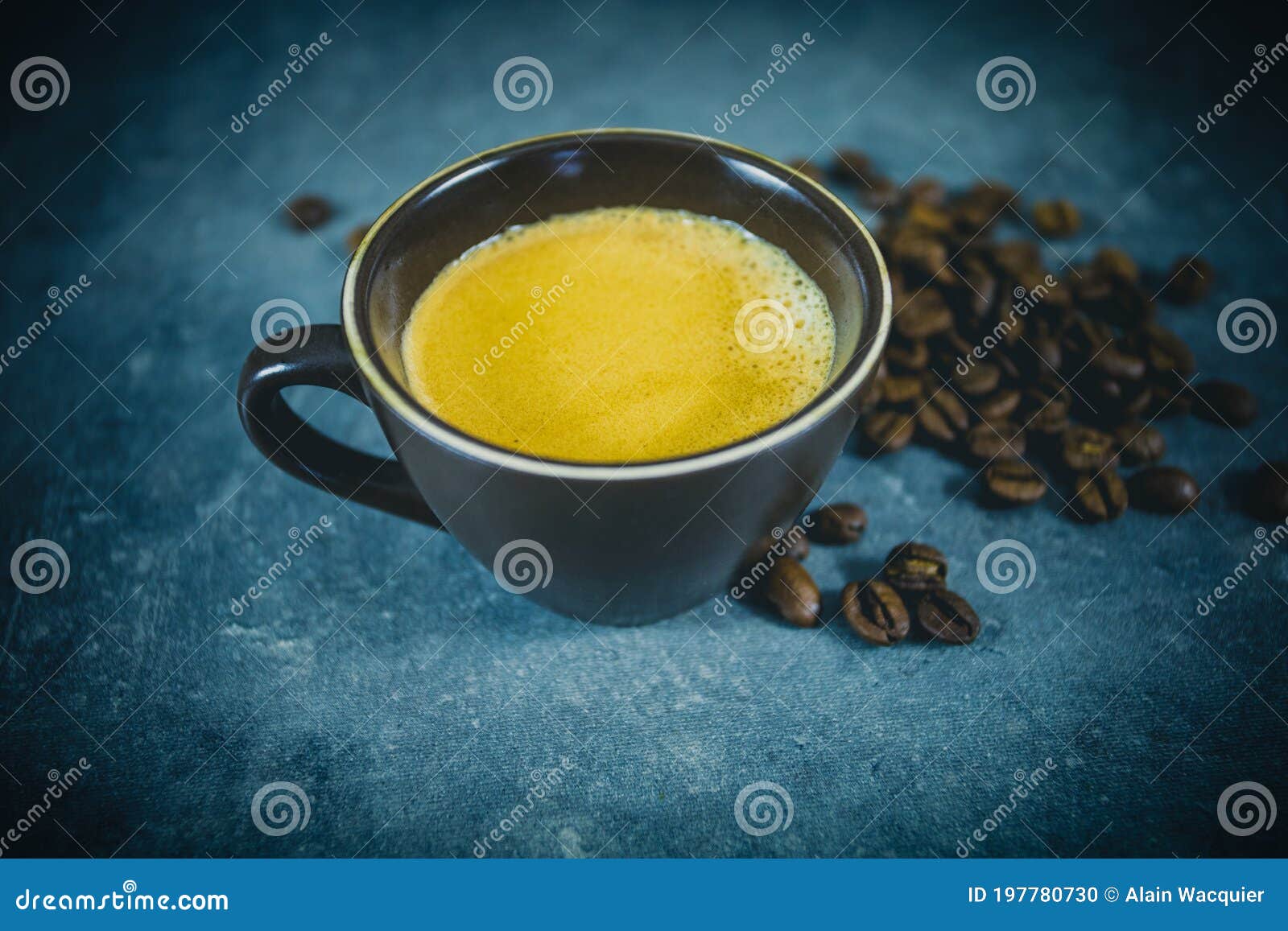 Cup of Coffee on a Gray Background Stock Photo - Image of espresso ...