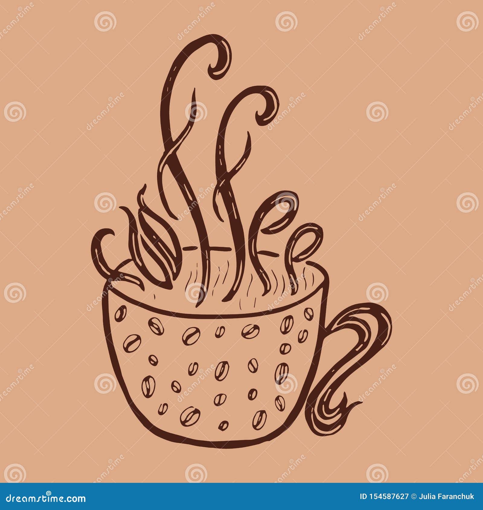 Coffee Hand Drawing Stock Illustrations – 29,315 Coffee Hand Drawing ...