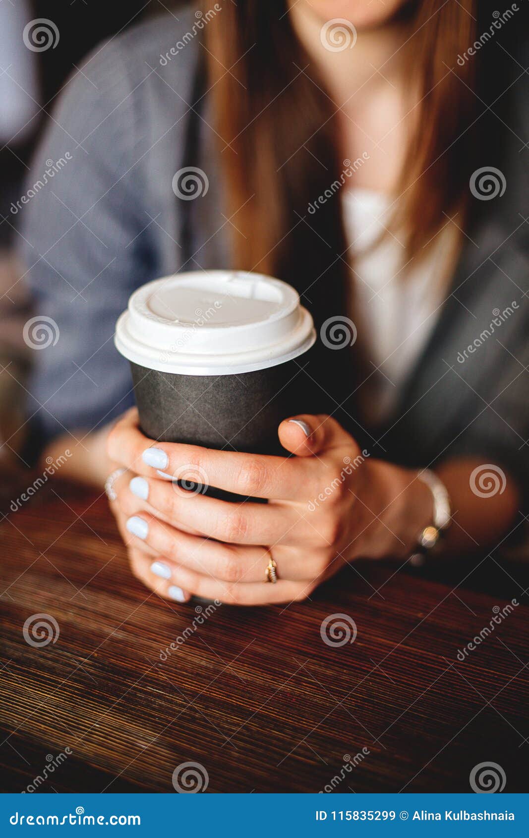 Cup of coffee in hand. stock image. Image of hand, fast - 115835299