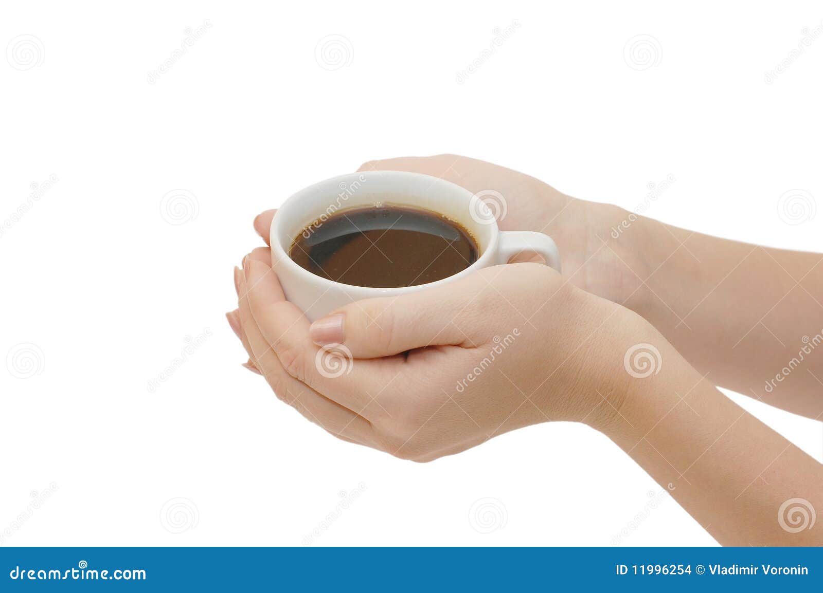 Cup from coffee in hands stock photo. Image of black - 11996254