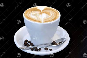 Cup of coffee with a heart stock photo. Image of lovely - 12354800