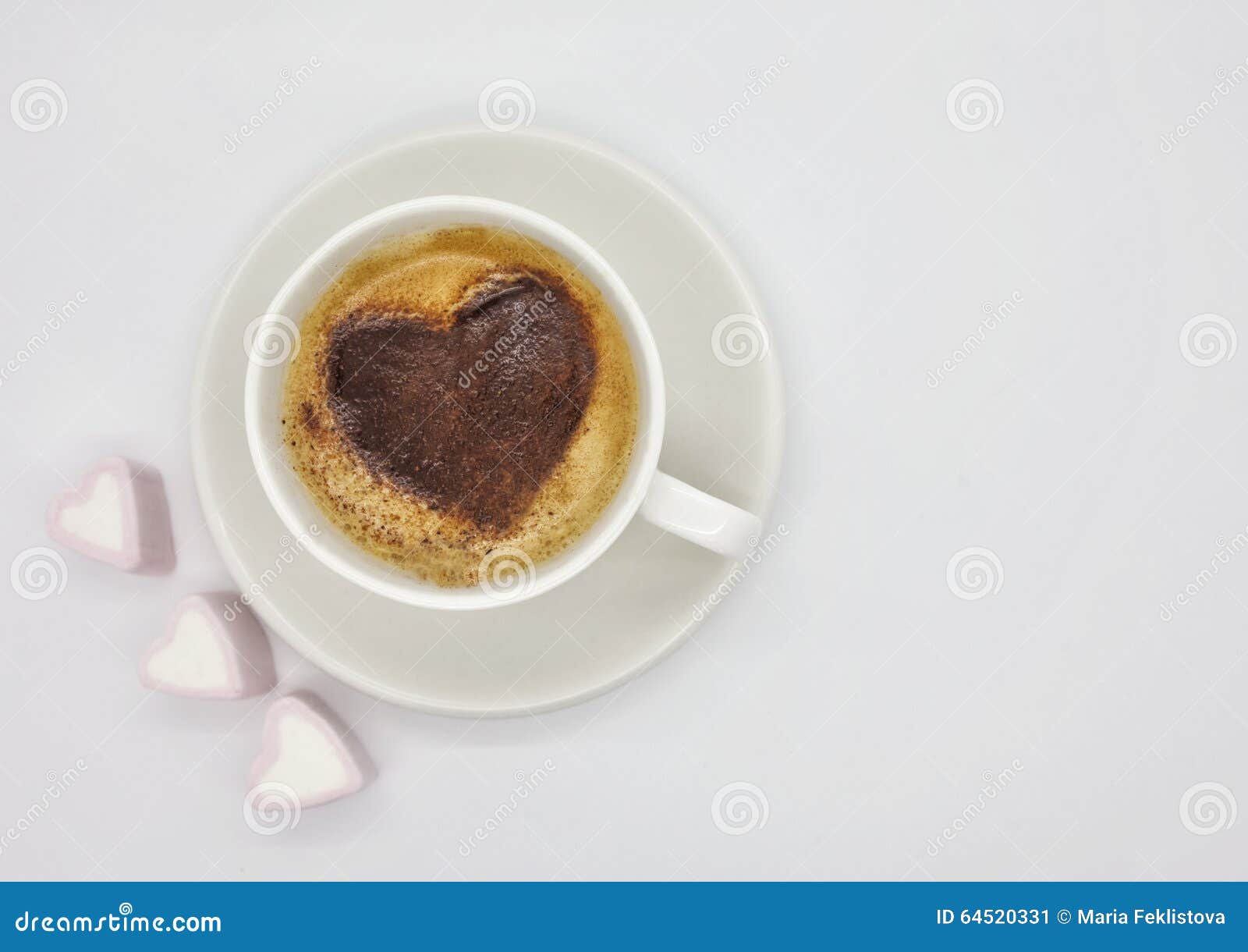 Cup of Coffee with Heart Shaped Pattern. Stock Image - Image of fresh ...