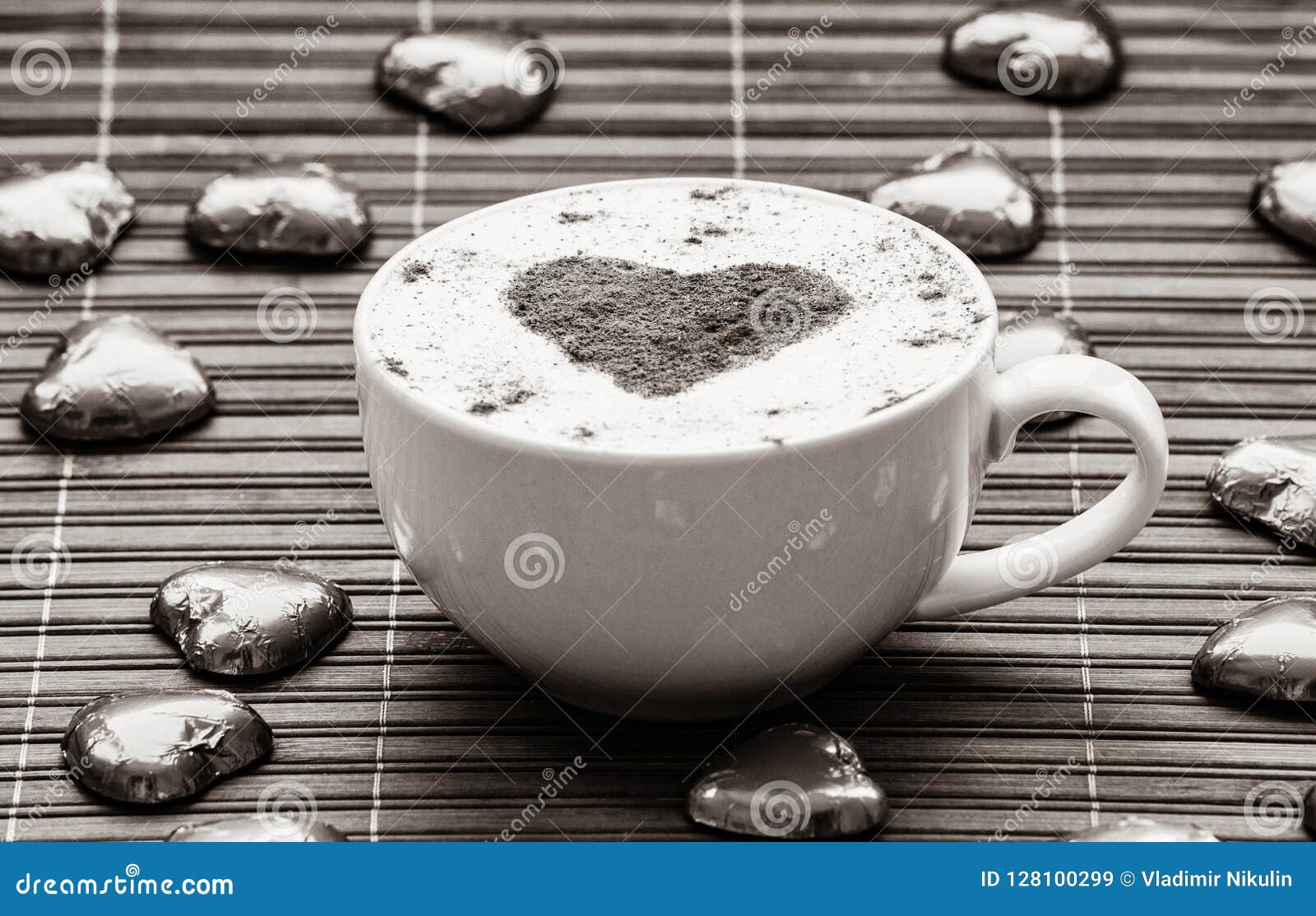 Cup of Coffee with Heart Symbol Stock Image - Image of date, latte ...