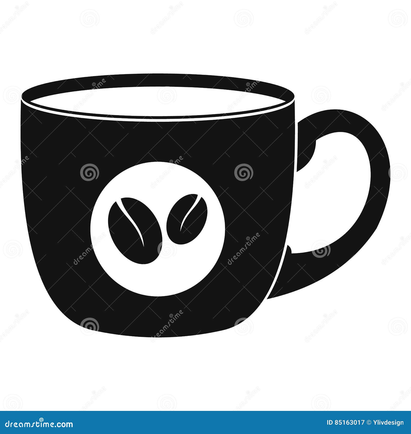 Cup of Coffee Icon, Simple Style Stock Vector - Illustration of dark ...