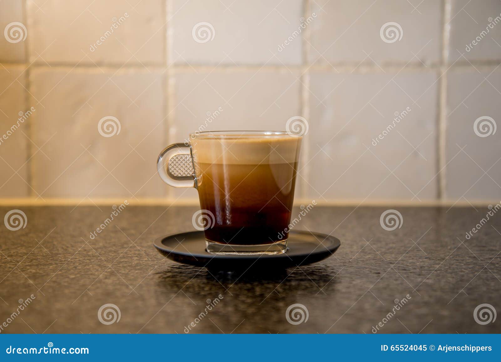 Cup of Coffee on Kitchen Counter Stock Image - Image of communication ...