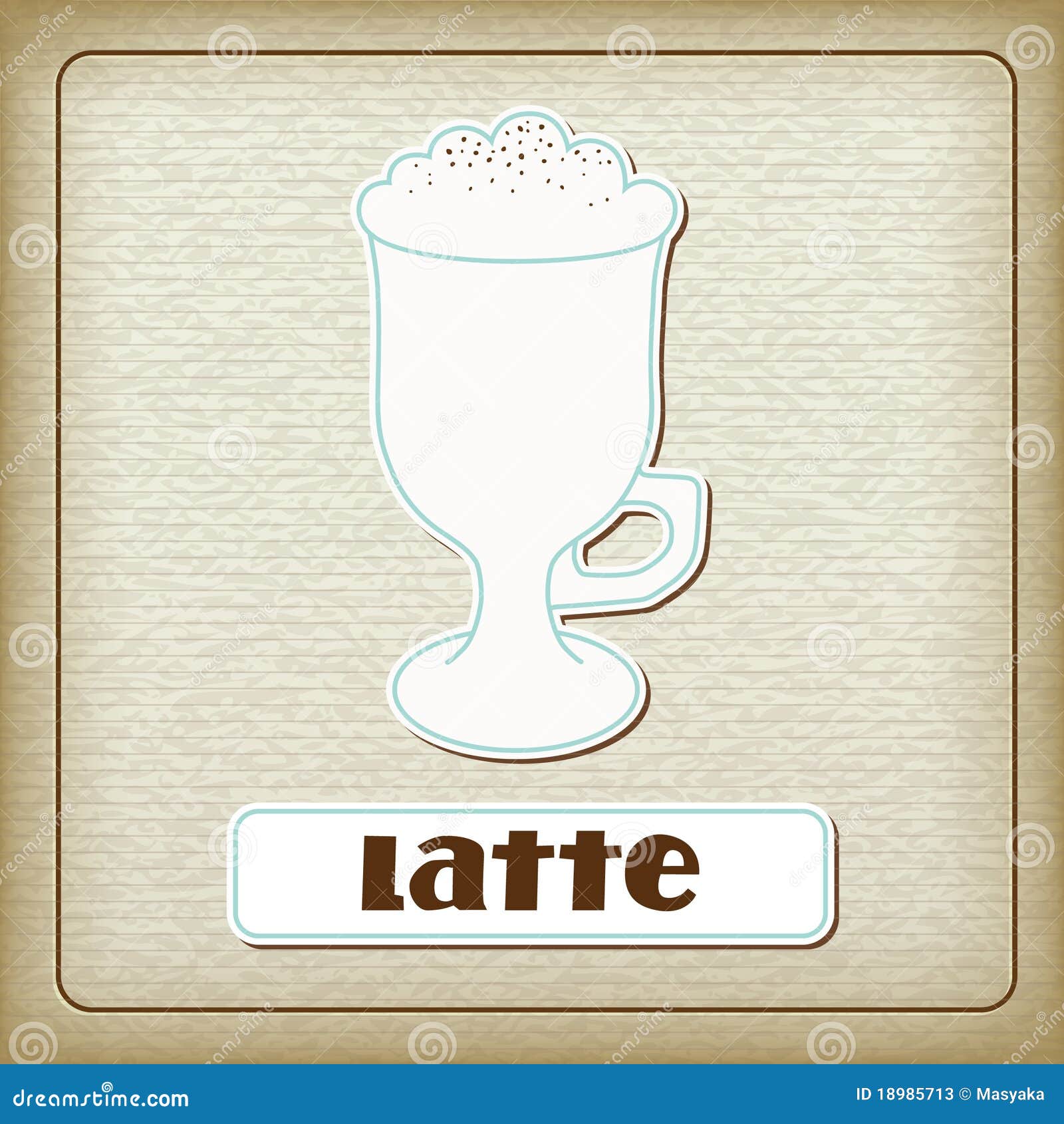 A Cup of Coffee Latte on the Old Cardboard Stock Vector - Illustration ...